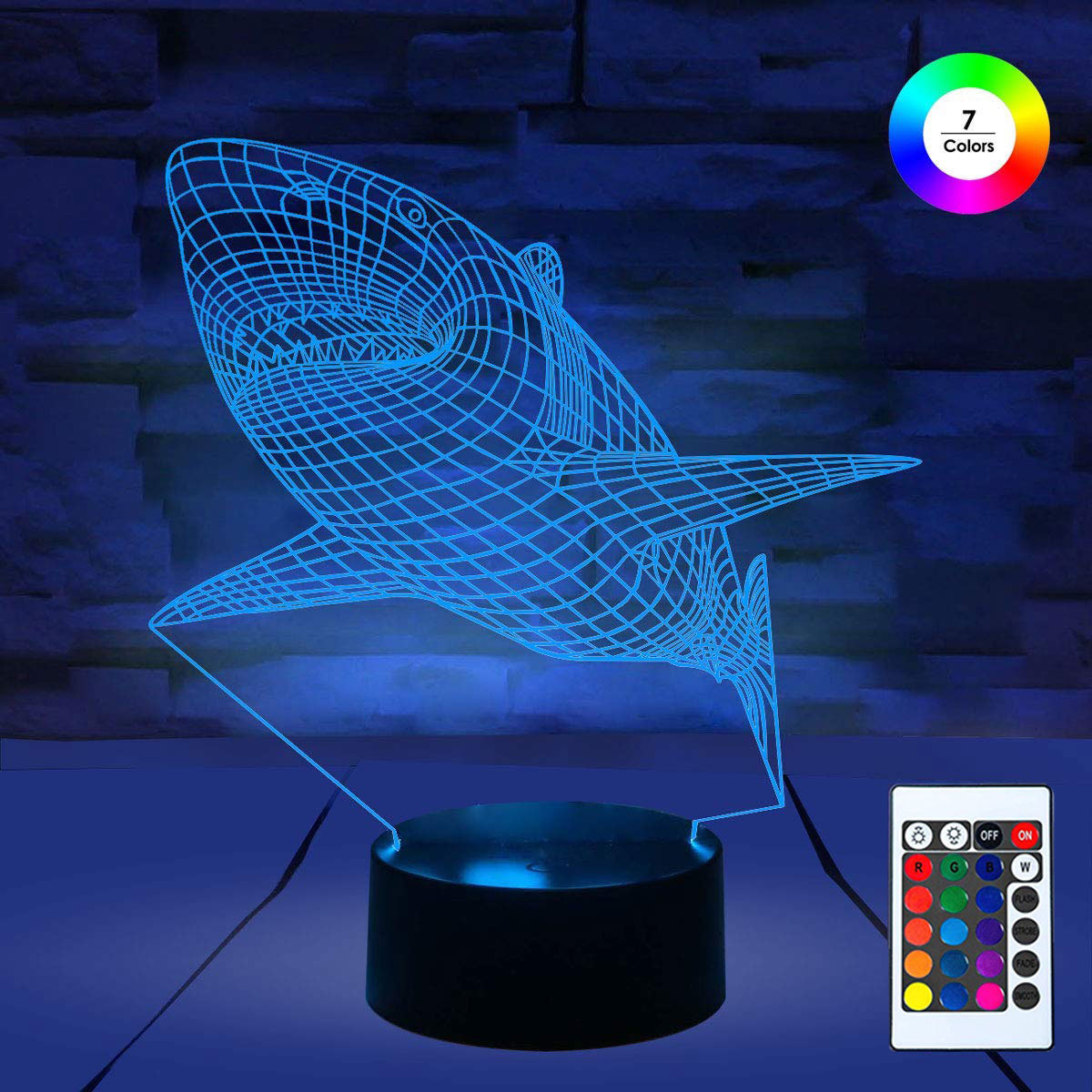 Color Changing Illusion 3D Optical Illusion Night Light 7 LED Color