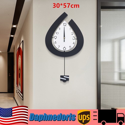 Modern Swing Metal Quartz Silent Wall Clock Nordic Design Hanging Clock ...