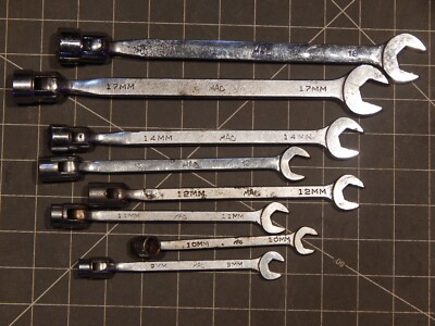 Mac 8Pc Metric Combination Flex Head Socket End Wrench Set 9MM 18MM 6Pt ...