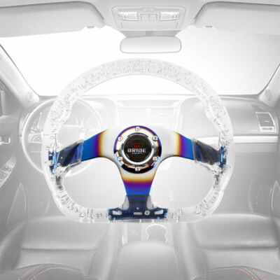 6-Holes BRIDE Deep Dish VIP Clear Crystal Bubble Neo Chrome Spoke ...