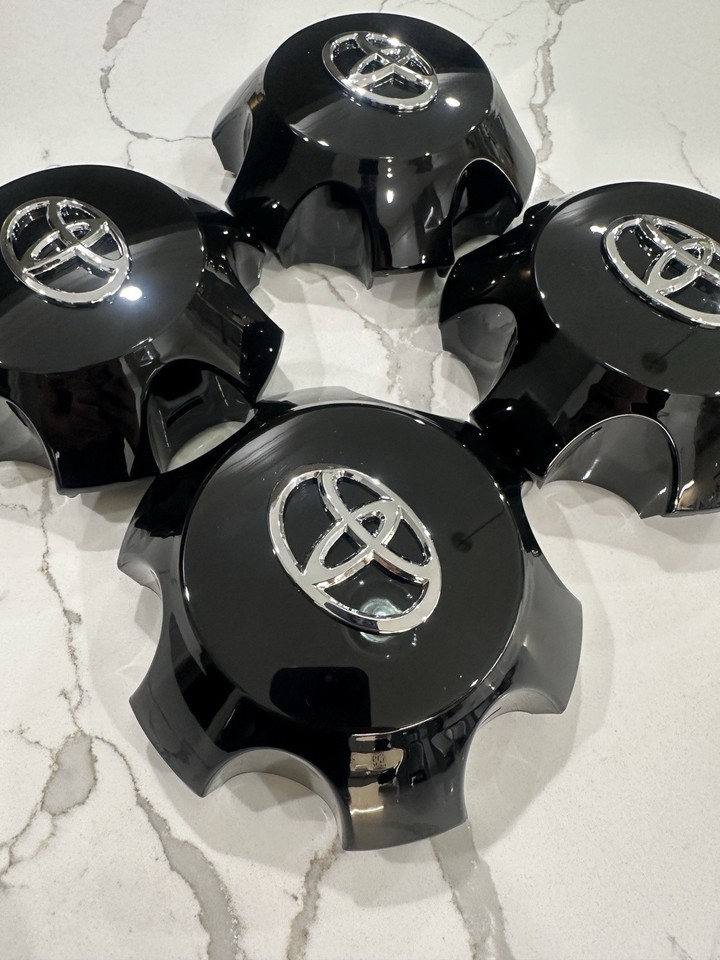 TOYOTA 4 RUNNER 2014-2023 GLOSS BLACK CENTER CAPS 4260B-35090 SET OF 4 ...