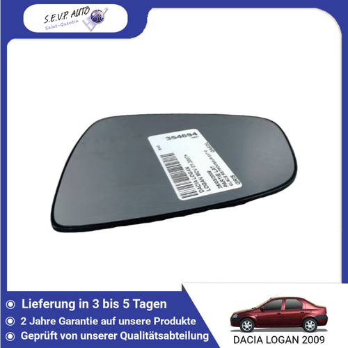 🇩🇪 LINKES AUSSEN-RÜCKSPIEGELGLAS DACIA LOGAN MCV 2007- 6001549716 ♻️ ...