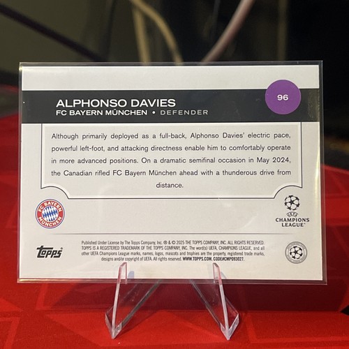 2024-25 Topps Flagship Edition UEFA #96 Alphonso Davies Northern Lights ...