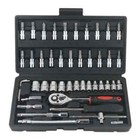Tool Kit 46 PCS Set 1/4 Inch Socket Set Wrench Ratchet Car Home Tools ...