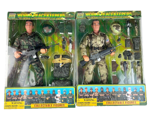 Lot of 2 World Peacekeepers 12" Fully Poseable Action Figure Toy ...