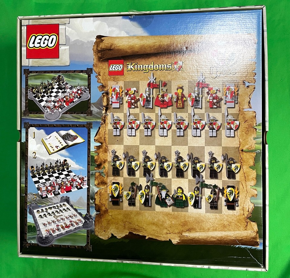 LEGO 853373 Chess Set KINGDOMS (Lion Dragon Knights King Queen Wizard ...