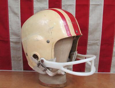 Vintage 1950s Hawthorne White Hard Shell Football Helmet Kyle Rote ...