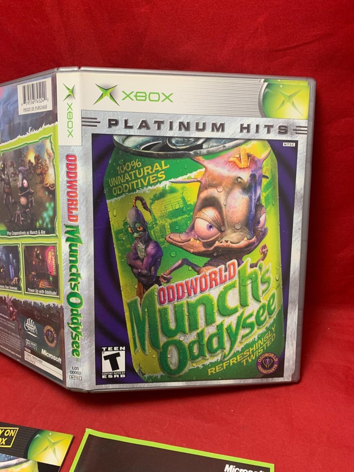 Oddworld Munch's Oddysee Platinum Hits Microsoft Xbox CIB Complete *see ...