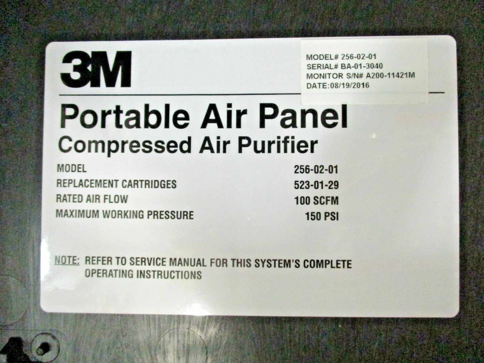 3M PORTABLE AIR PANEL COMPRESSED AIR PURIFIER, 256-02-01 | eBay