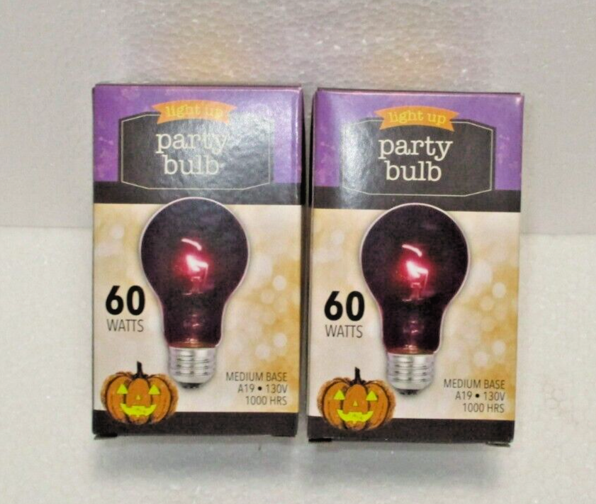 Party Light Bulb "TWO" Glows Purple Spooky Halloween Mood Lighting ...