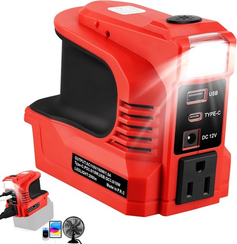 220W Power Inverter for Milwaukee 18V Battery Portable Power Generator ...