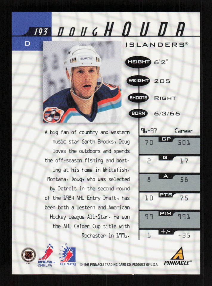 1997-98 Be A Player Autographs #193 Doug Houda! *PWE* | eBay