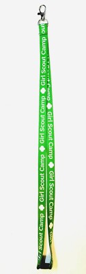 Girl Scout Camp Lanyard Keychain ID Clip Scouts Trefoil Logo Green ...
