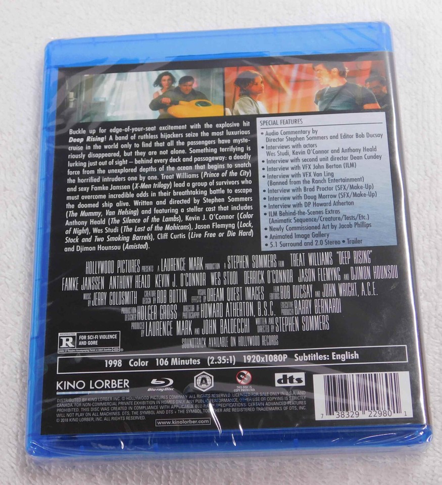 Deep Rising 1998 Blu-Ray NEW SEALED Kino Lorber Treat Williams Famke ...