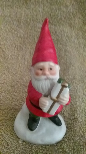 Vintage 1980's Ceramic Christmas Gnome Red Hat Red Jacket Black Boots 4 ...