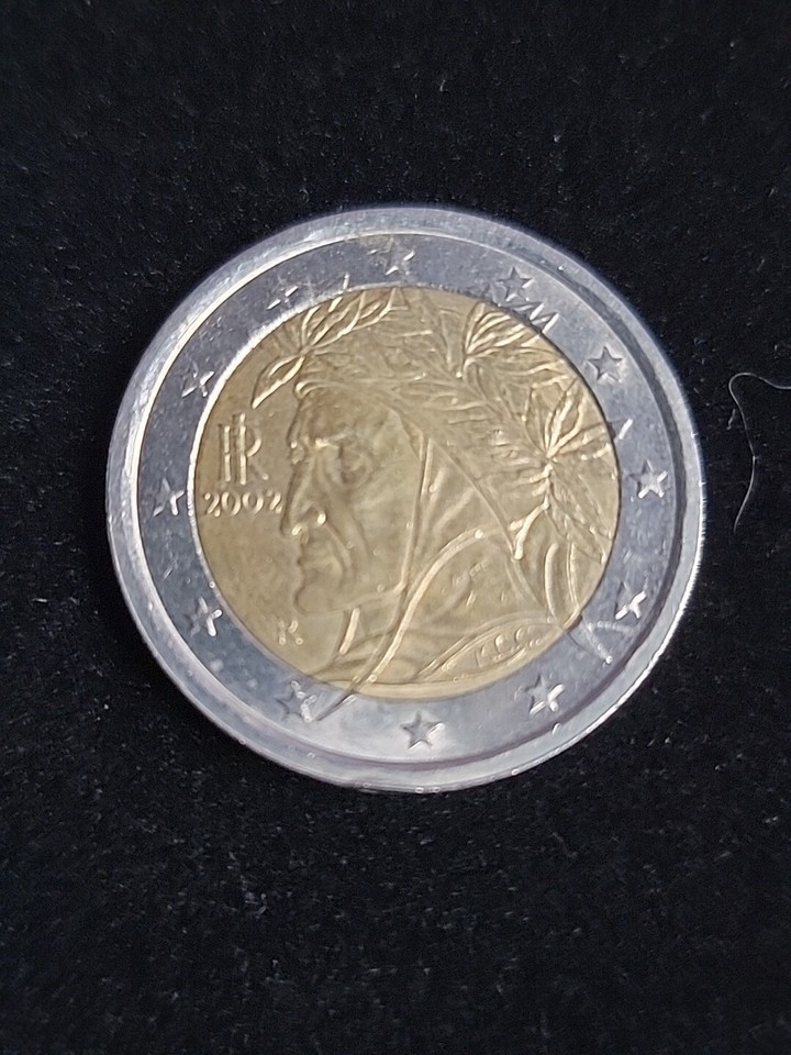 Euro coins 2 Euro coin Italy 2002 Dante Alighieri Rare Italian Issued ...