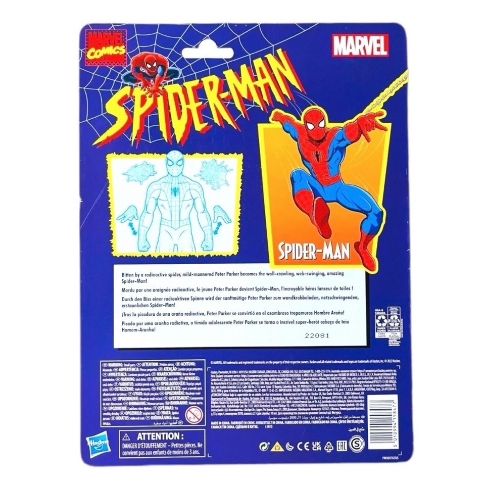 Marvel Legends Retro Spider-Man Animated Cel Shaded Figure Authentic ...