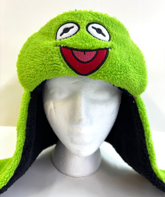 Disney The Muppets Kermit-The-Frog Face Beanie Hat Reversible, NEW w ...