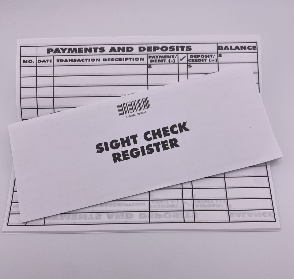 Oversize Jumbo Large Print Sight Checkbook Transaction Registers - Set ...