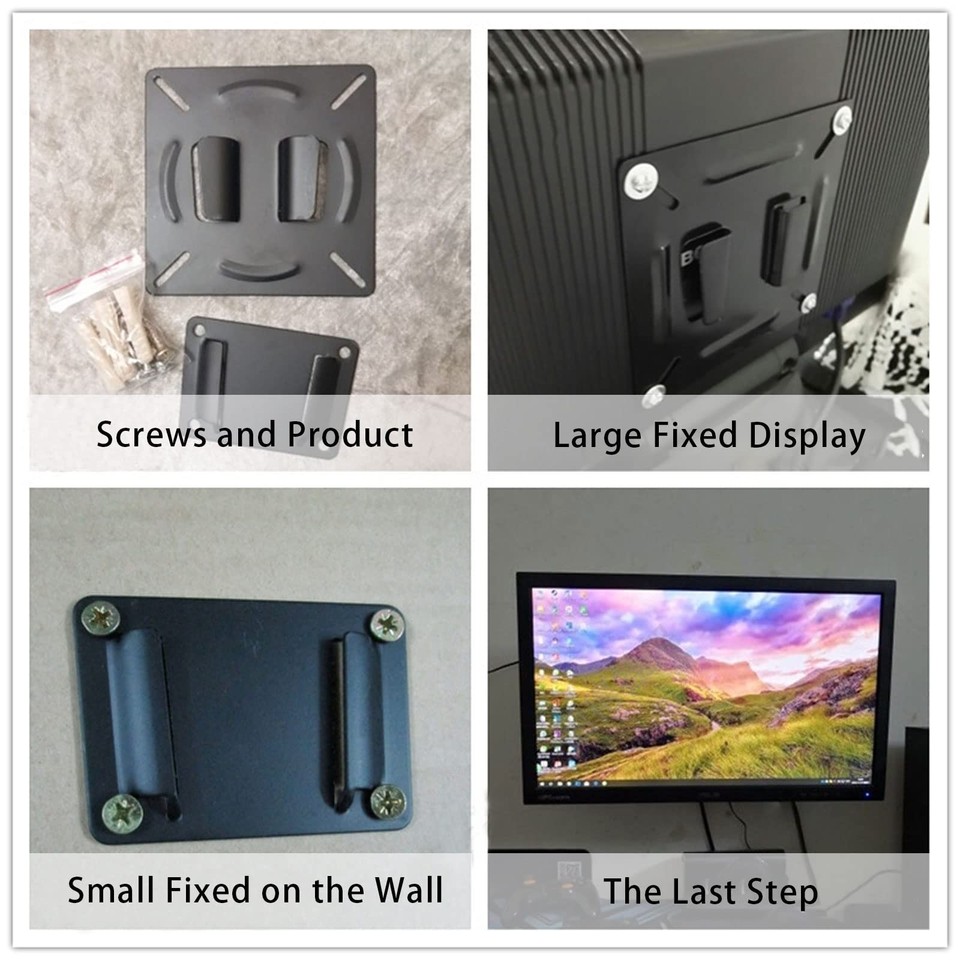 TV Wall Mount Bracket Low Profile Fixed Mount 14"-47" Screens VESA ...