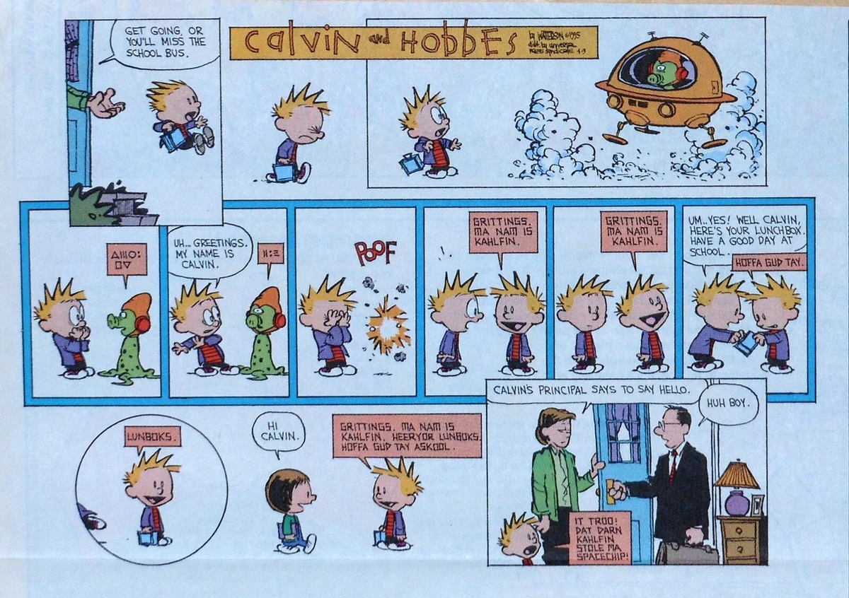 Calvin And Hobbes School Color