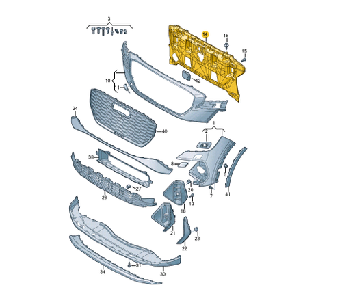 NEW AUDI Q4 E-TRON FRONT BUMPER CLOSING ELEMENT 89A807233 NO DUTY TO 🇺🇸 ...