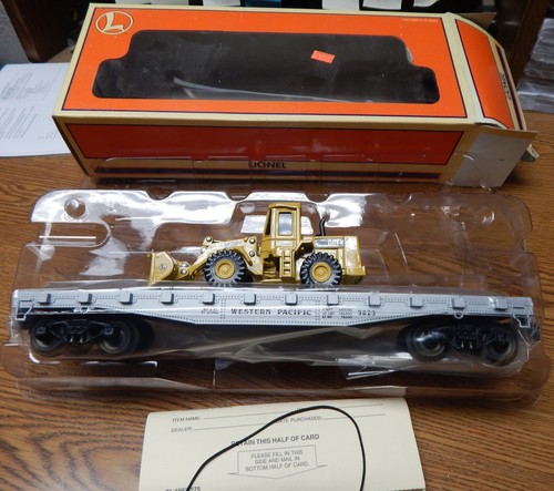 LIONEL 6-17517 WESTERN PACIFIC FLAT CAR W/ERTL CAT FRONTLOADER NIB O ...