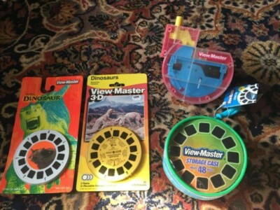 Wow! 2 Packs View-master Dinosaurs, Viewer, Carring Casy w/ 10 misc ...