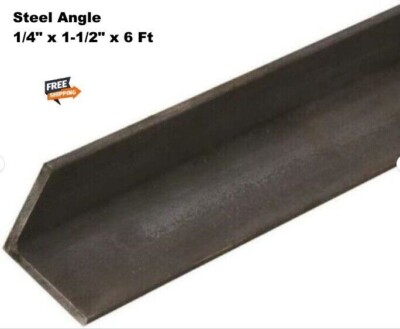 1/4" Steel Angle Iron 1-1/2" x 6 Ft Hot Rolled Carbon Steel 90° Stock ...