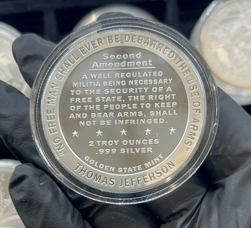 Silver 2 oz 999 2nd Second Amendment Musket Constitutional Right to ...