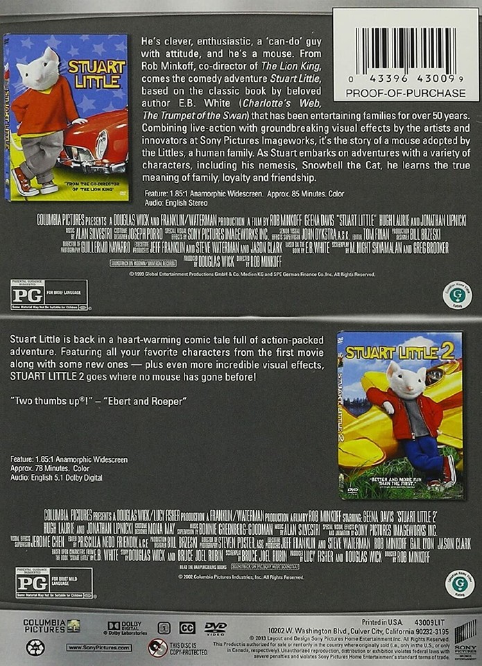 DVD Stuart Little 1 (1999) & 2 (2002) NEW 43396134553 | eBay