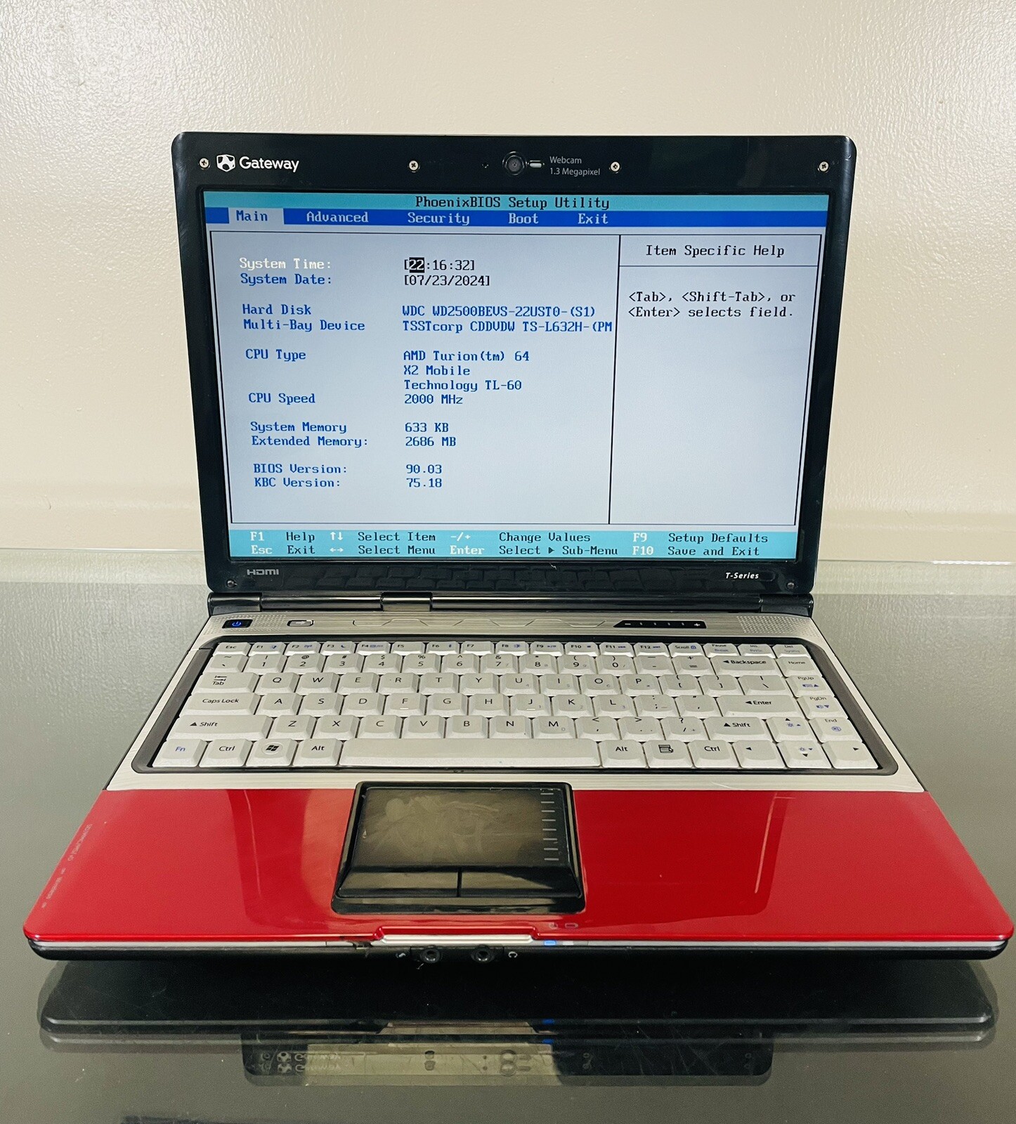 RED Gateway T-Series W350A - 14” Laptop - Boots Into Bios Laptop ...