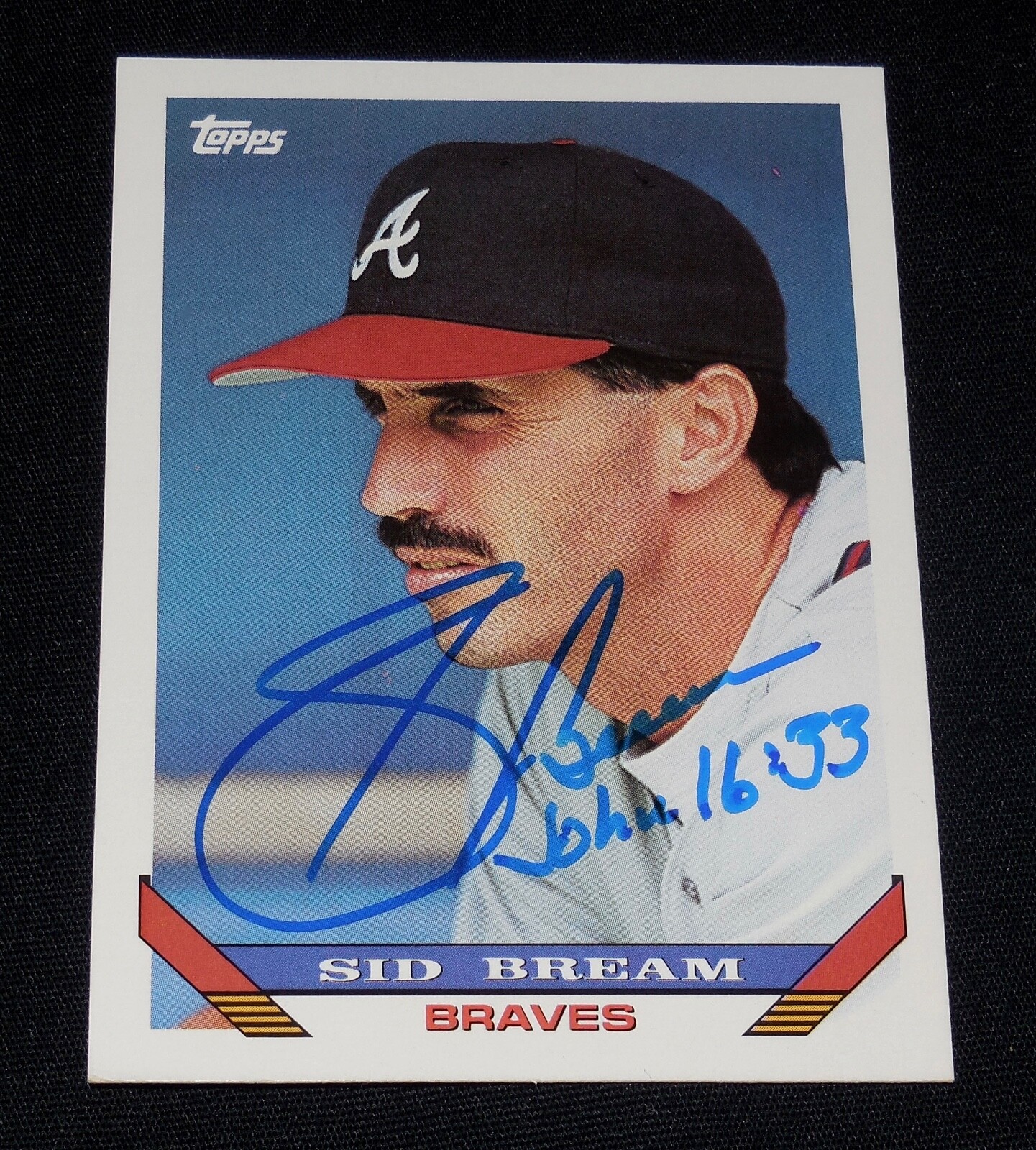 SID BREAM 1993 TOPPS AUTOGRAPHED BASEBALL CARD (ATLANTA BRAVES) | eBay