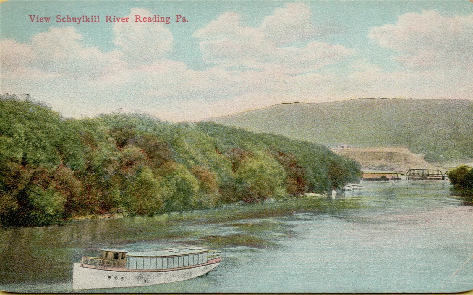 Landscape Shoreline View Schuylkill River Reading PA Postcard C45 | eBay