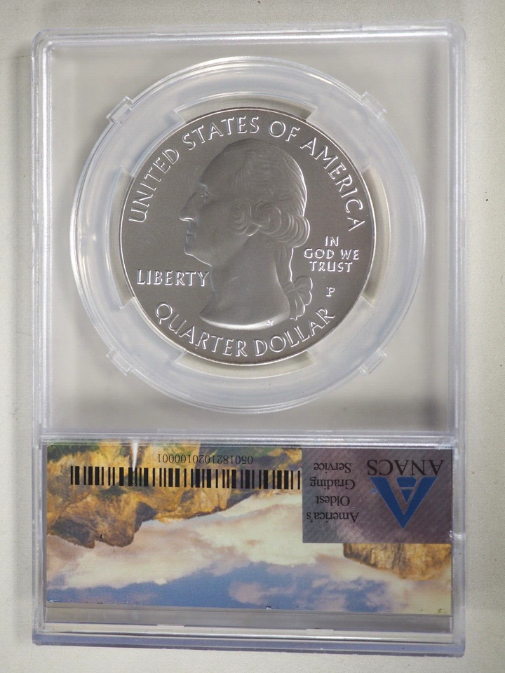 2010 P HOT SPRINGS 5 OZ SILVER ATB ANACS SP70 *A FIRST STRIKE COIN ...