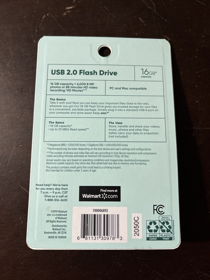 ONN USB 2.0 Flash Drive 16Gb Brand New In Box Must Have Office / Laptop ...