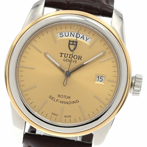 TUDOR 56003 Glamour Date YG Lunetta Automatica Uomo 849861 DDU | eBay