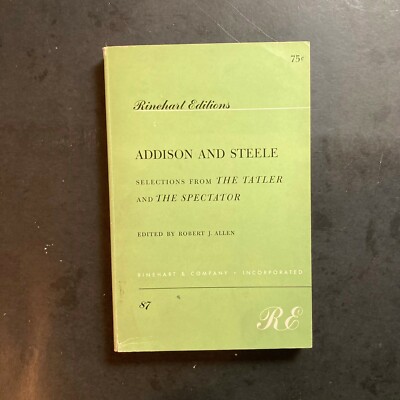 ADDISON AND STEELE edited by Robert J. Allen SOFTCOVER | eBay