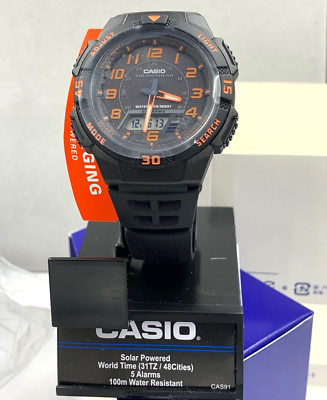 Casio watch AQS800W-1B2V Digital/Analog Combo Solar 5 Alarms Resin Band ...