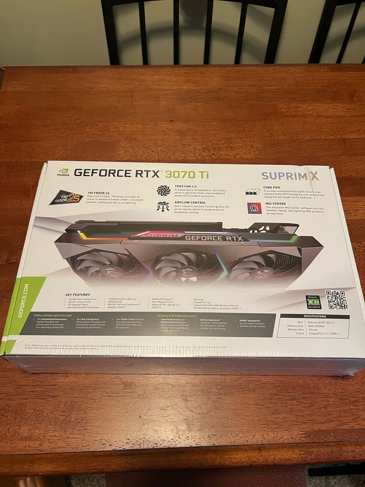 MSI GeForce RTX 3070 TI SUPRIM X 8G Graphics Board VD7700 Tri frozr2 ...