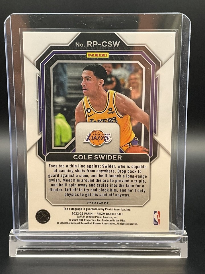 2022-23 Panini Prizm - Rookie Penmanship #RP-CSW Cole Swider (AU, RC ...