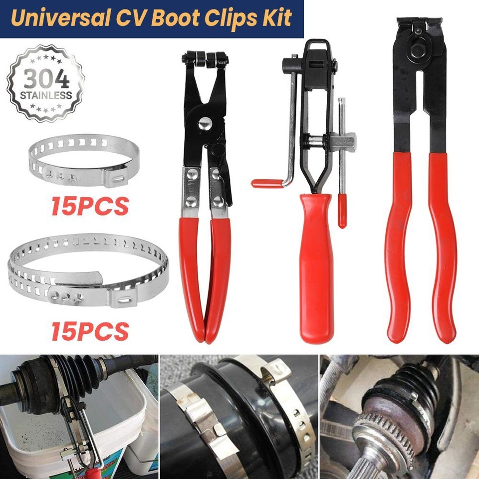 33Pcs Universal CV Boot Clips Kit Stainless Steel & CV Joint Crimp ...