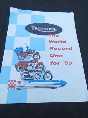 Triumph Motorcycle - World Record Line for 1959 - Brochure Ad | eBay