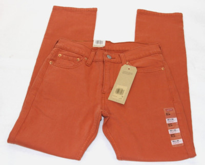 Levi's Men's 511 Slim Fit Eco Ease Jeans 28x30 RUST/FALL BURNT ORANGE ...