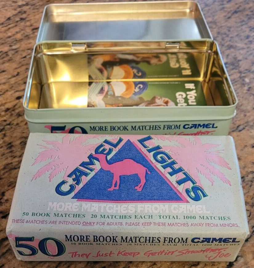 NEW - Camel Lights Matches Vintage with Metal Storage Container 50 Book ...