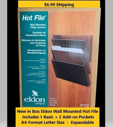 NEW Eldon RUBBERMAID HOT FILE 3 POCKET Wall MOUNT SYSTEM SMOKE ...
