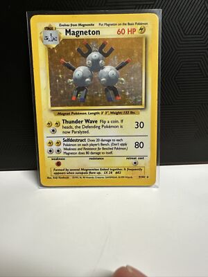 Magneton Shadowless Holo Base Set 9/102 Wizards Pokémon TCG Unlimited ...