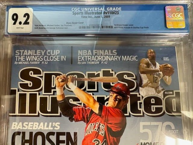 June 8, 2009 Bryce Harper First RC Sports Illustrated NO LABEL CGC 9.2 ...