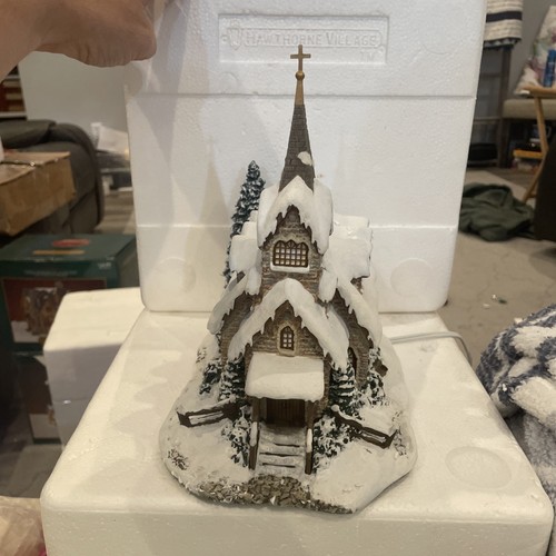 Thomas Kinkade Hawthorne Village Light of Hope Church Great Condition ...