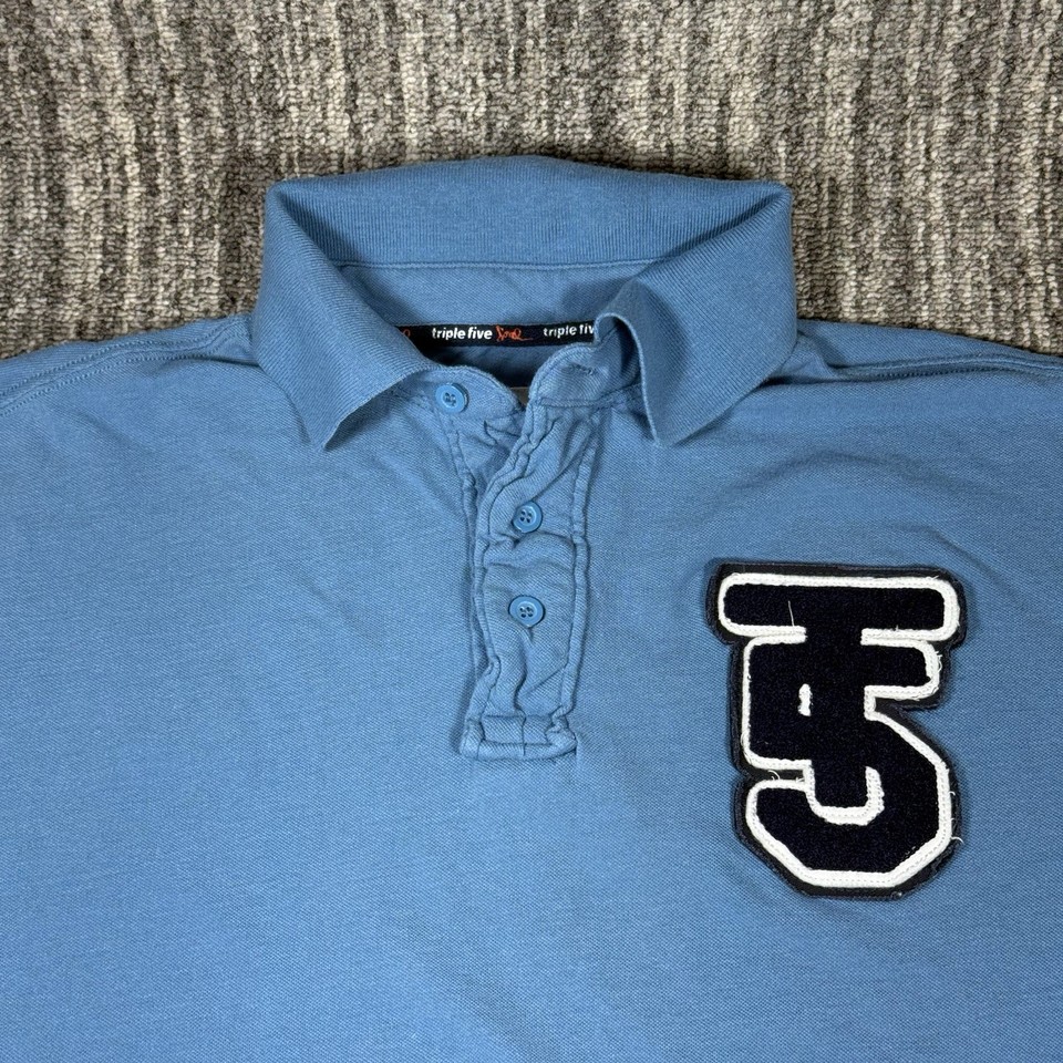 Vtg TRIPLE FIVE SOUL Blue Polo 555 Mens Sz XXL Rare 90s Y2K Large Patch ...